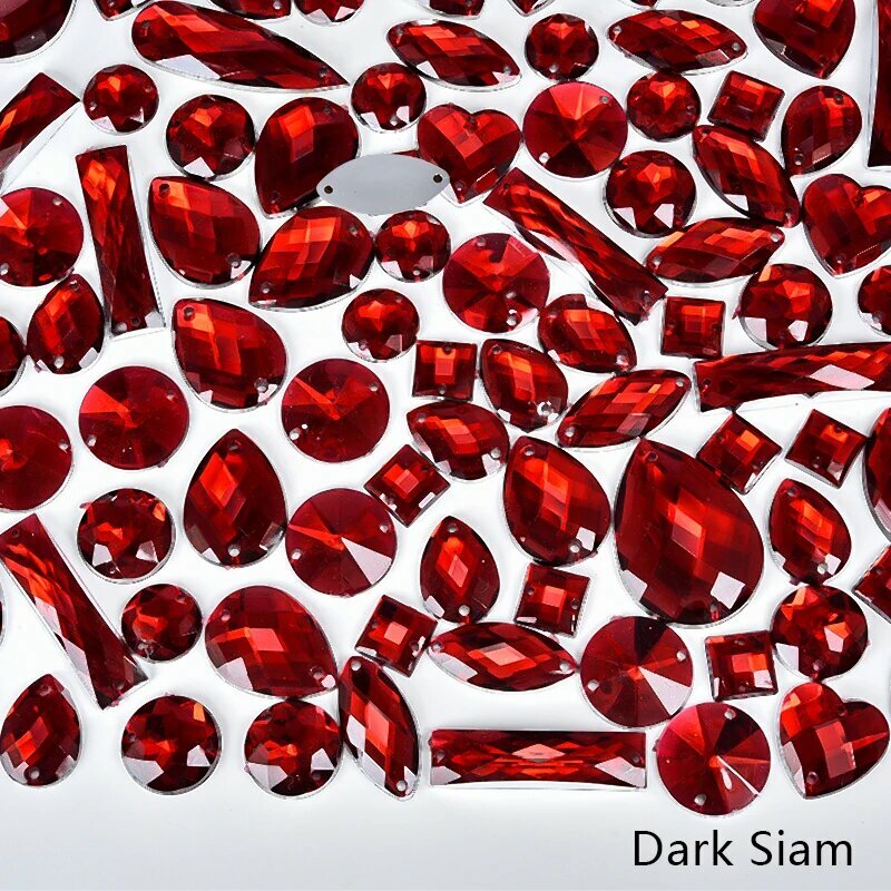 Стразы акриловые Dark Siam, бордовые, 25г