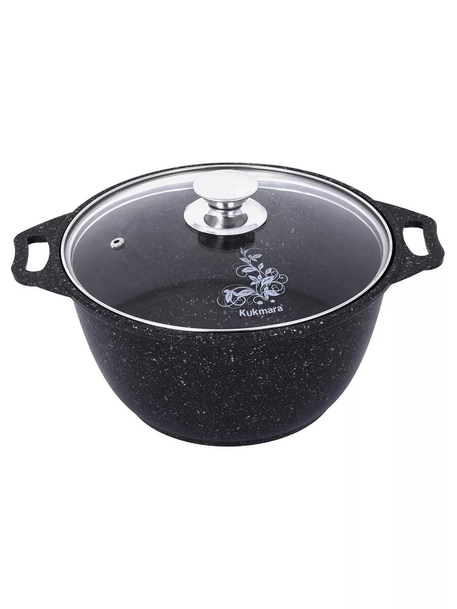 Кастрюля с крышкой Kukmara Мрамор антипригарная, 2 л