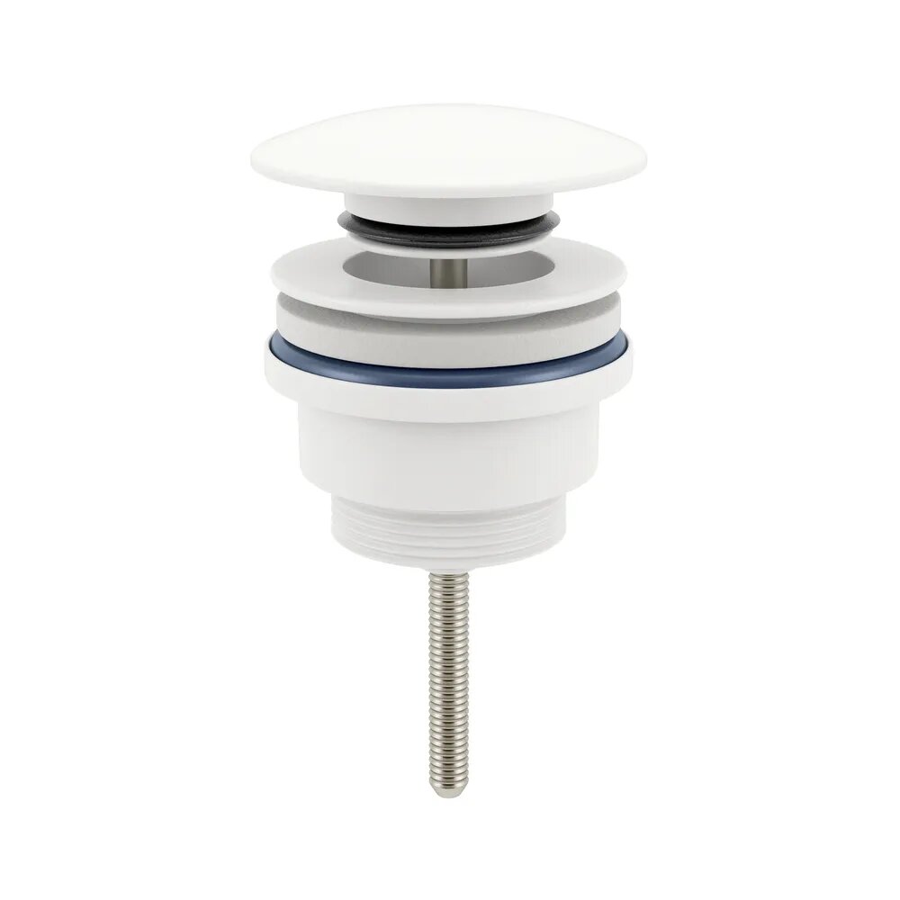 Универсальный донный клапан для раковины Wellsee Drainage System 182143000, для умывальников с переливом/без перелива, латунь, цвет матовый белый