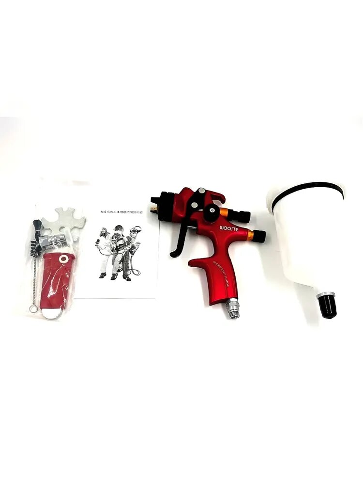 Wooste 5000В краскопульт пневматический автомобильный HVLP 1,3мм красный