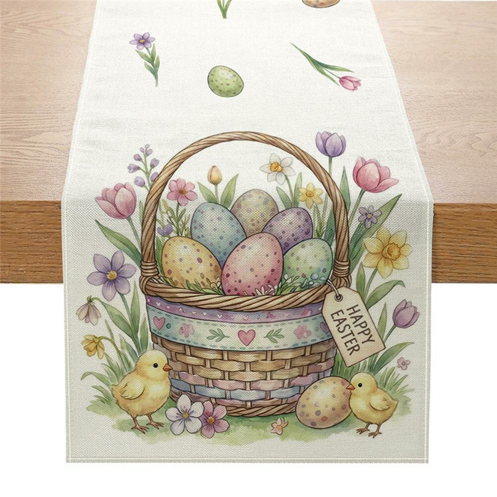 Пасхальная двухслойная скатерть с принтом