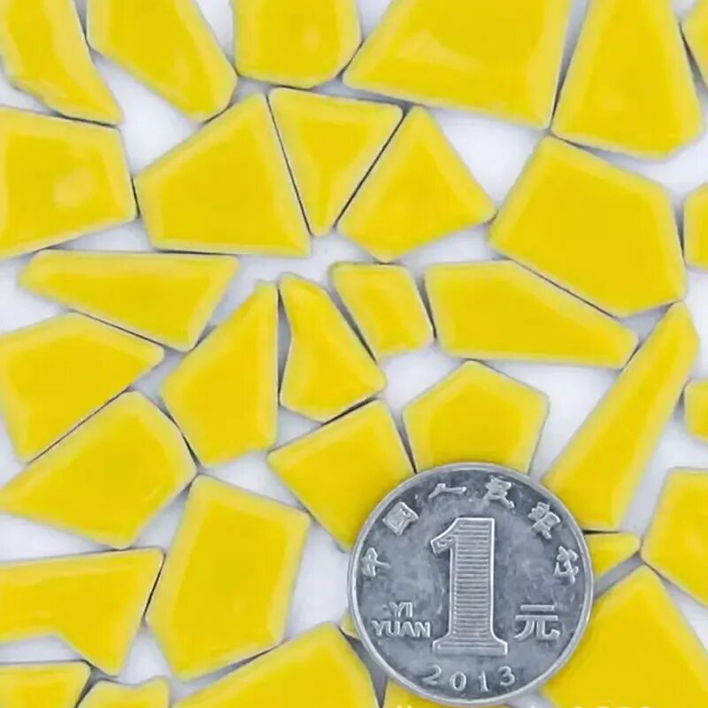 Желтая мозаичная плитка фарфоровая lemon 100г