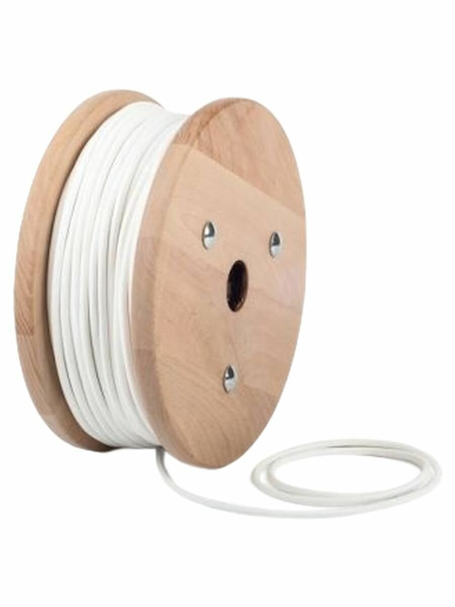 Электрический ретро провод круглый в тканевой оплетке 2х1,5, белый, 10м