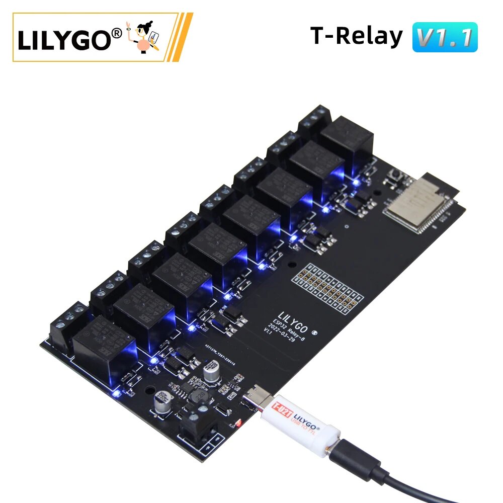 LILYGO T-Relay 8-канальный релейный модуль ESP32, Цвет: T-Relay