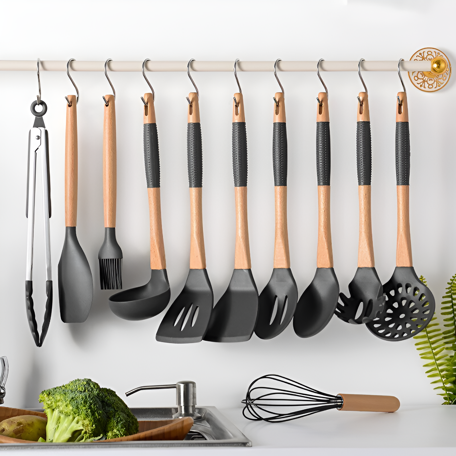 Крючок для ванной Big House на рейлинг (набор 6 шт), хром, 5.5x3.5x4 см