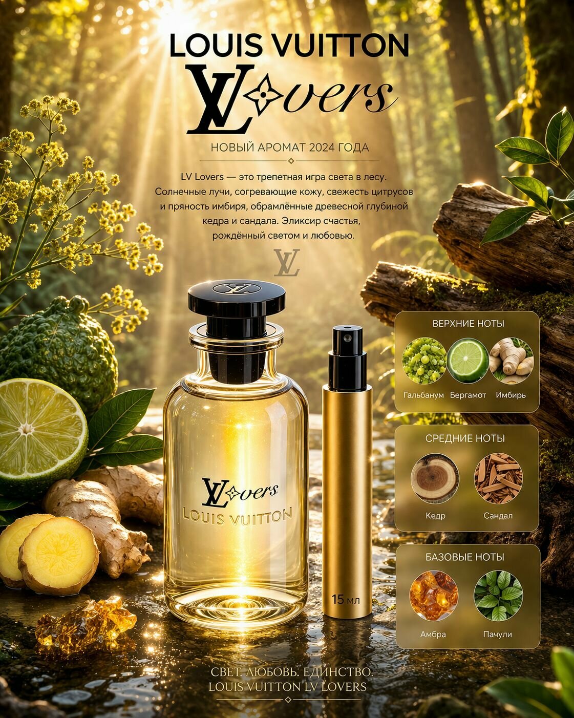 Louis Vuitton Lovers Парфюмерная вода для мужчин 15 ml
