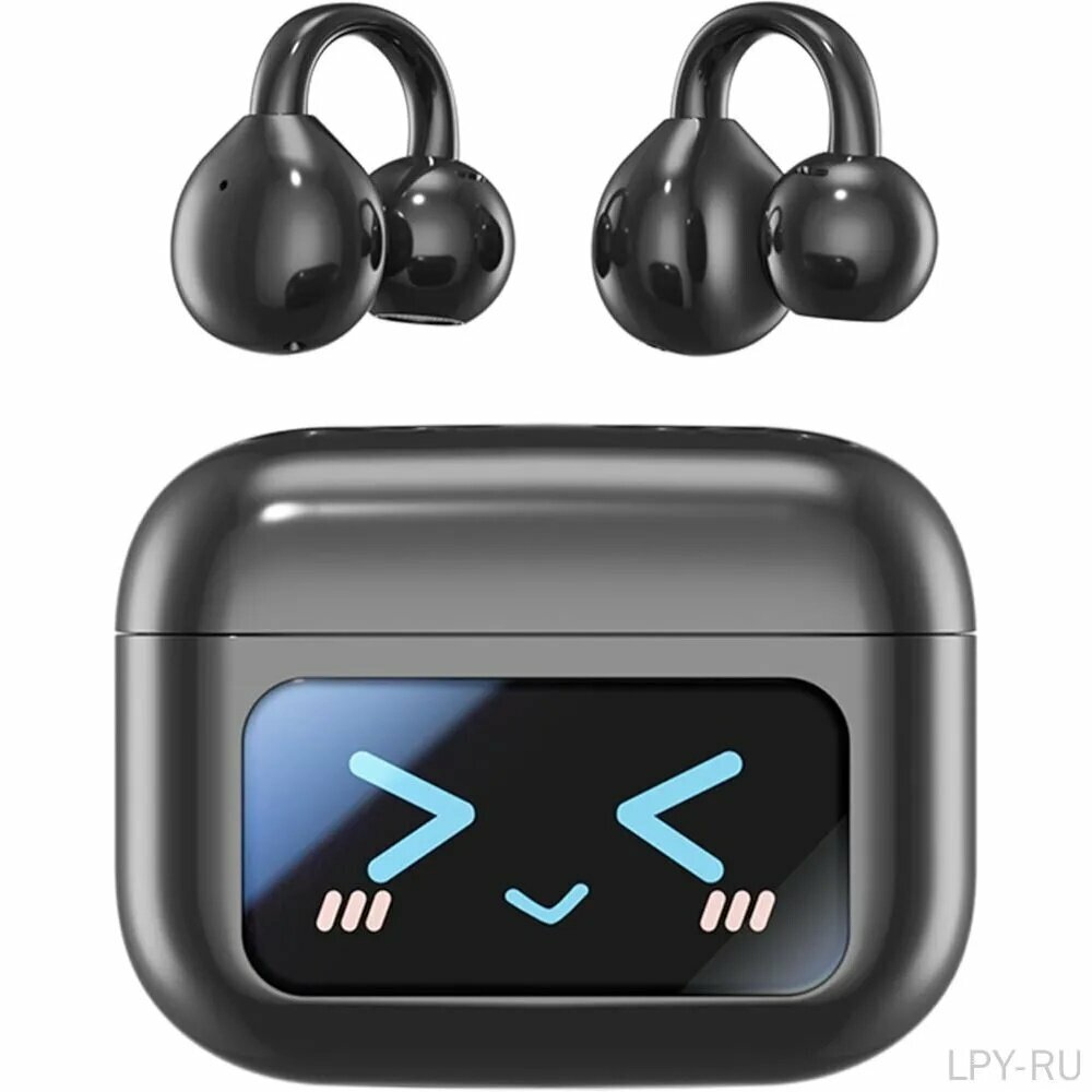 Наушники с поддержкой беспроводной связи M100 clip ear touch smart color screen, черного цвета, комплект включает 1 зарядное кейс, 2 наушника, 1 зарядный кабель и 1 инструкцию пользователя