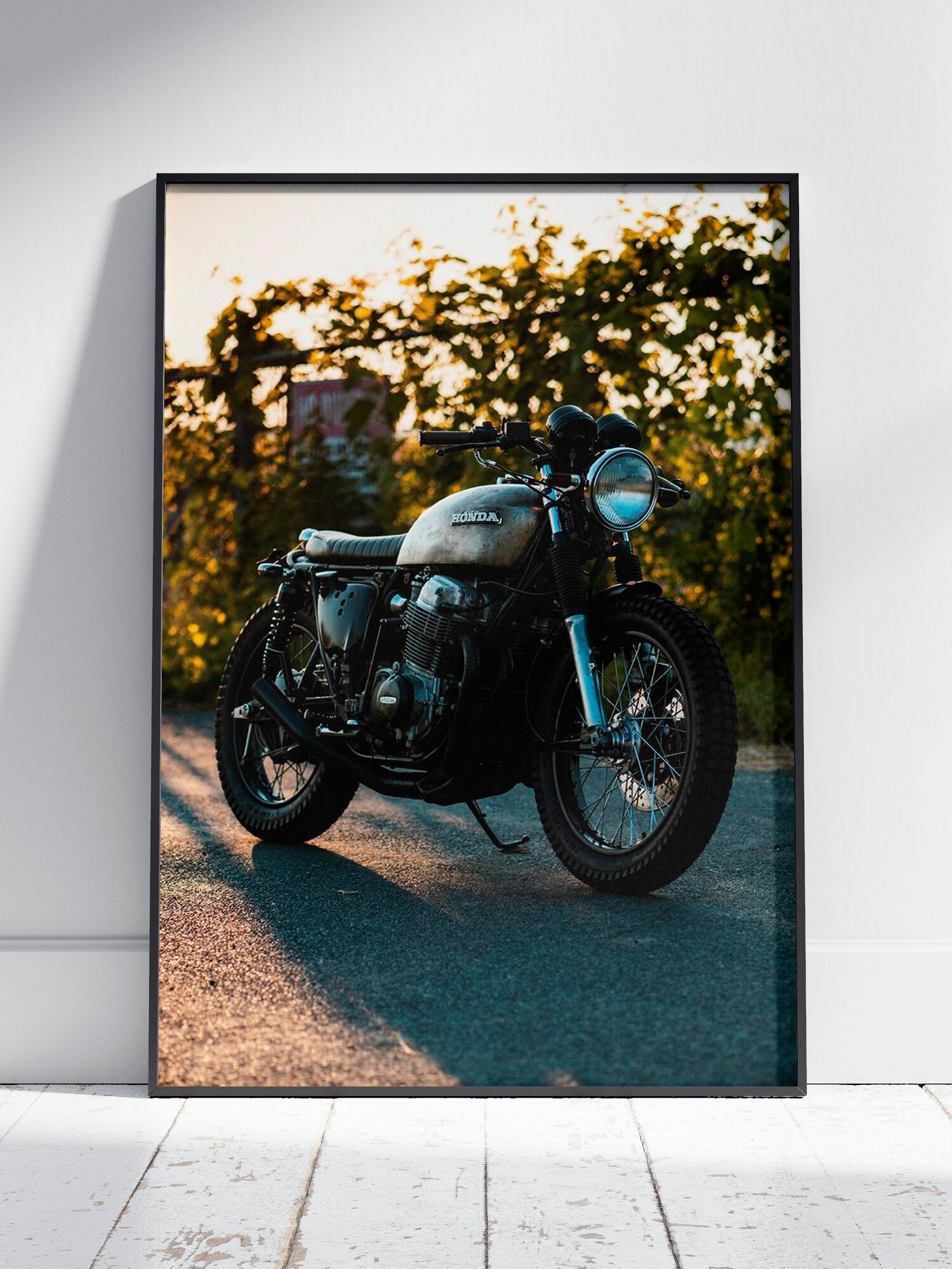 Плакат на стену для интерьера Мотоцикл (Honda CB750 7) - Постер по мото и байкам формата A4 (21x30 см)