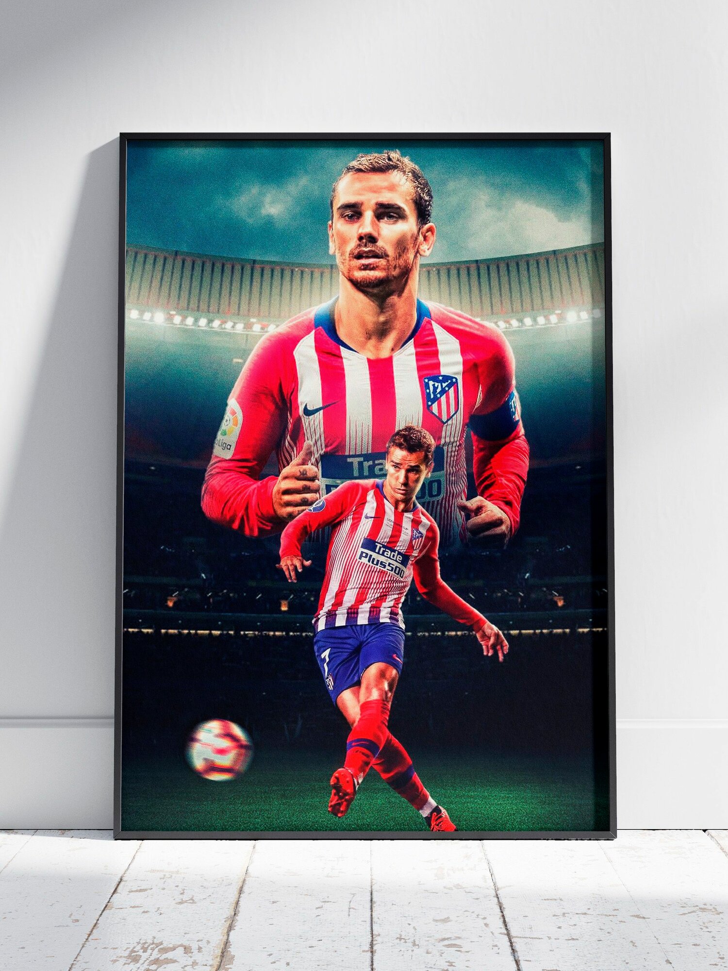 Плакат на стену для интерьера Атлетико Мадрид (Антуан Гризманн - Antoine Griezmann 1) - Постер по спорту и физической активности формата A4 (21x30 см)