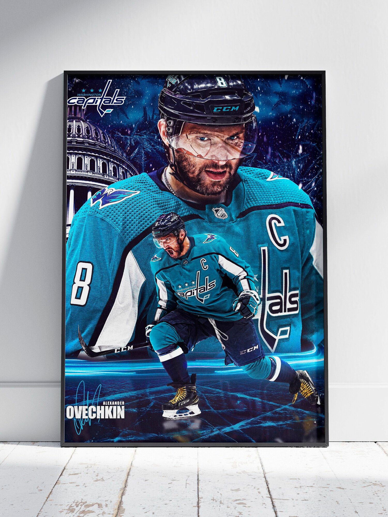 Плакат на стену для интерьера Легенды Хоккея (Александр Овечкин - Alexander Ovechkin 7) - Постер по спорту и физической активности формата A3 (30x42 см)