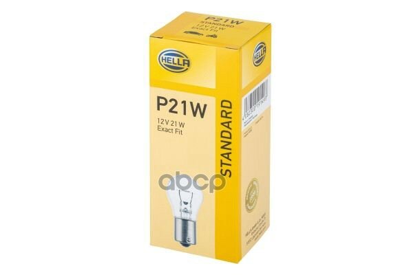 Лампа HELLA галогеновая P21W BA15S 21W HELLA арт. 8GA 002 073-121