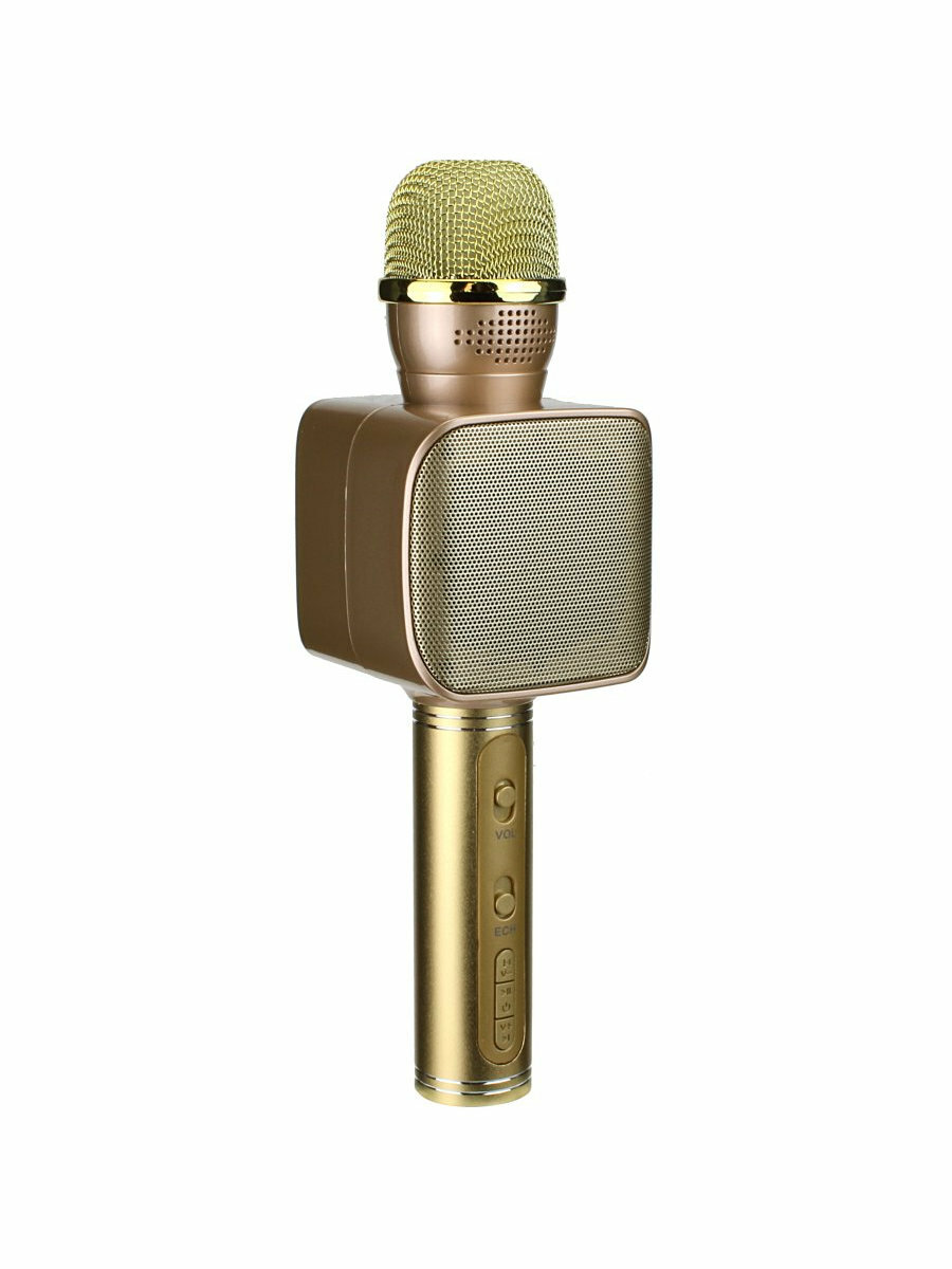 Микрофон караоке YS-68 USB/microSD встроенная колонка, золотой