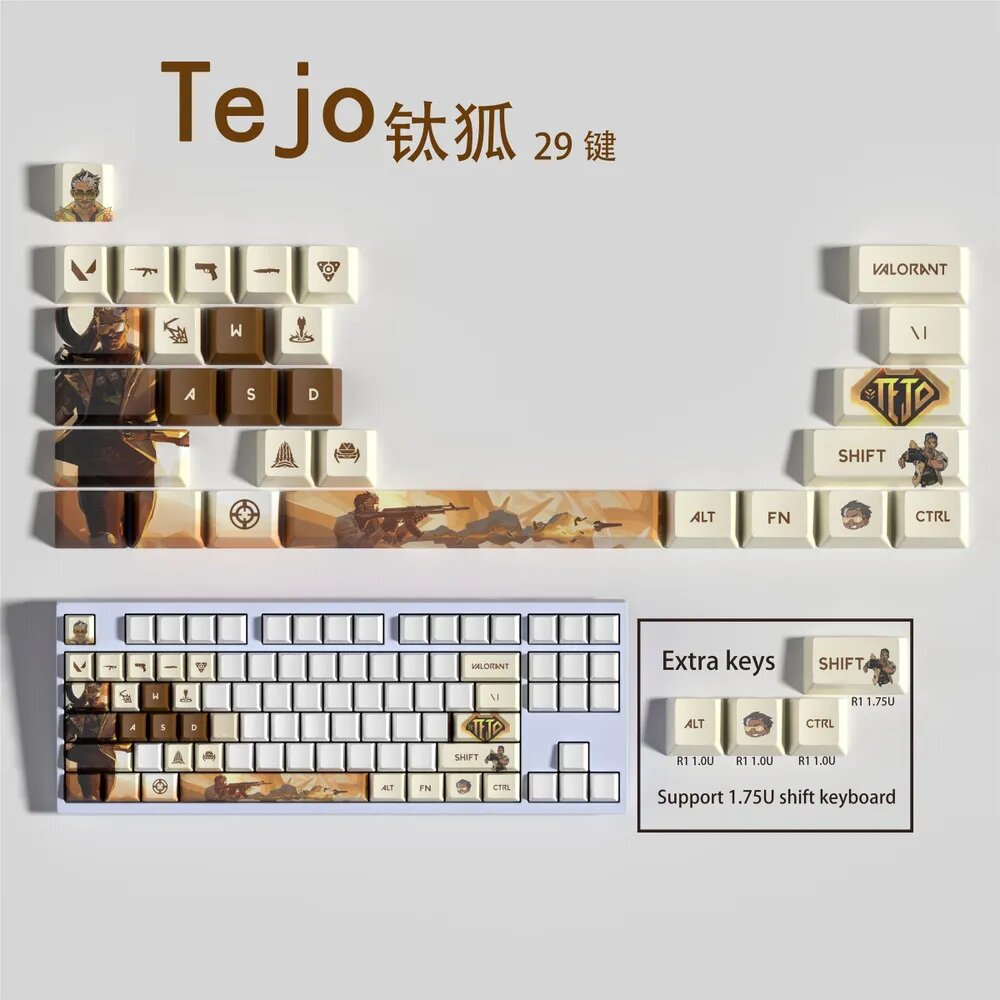 Valorant Deadlock / Кейкапы для механической клавиатуры/PBT Keycaps 29 Клавиш