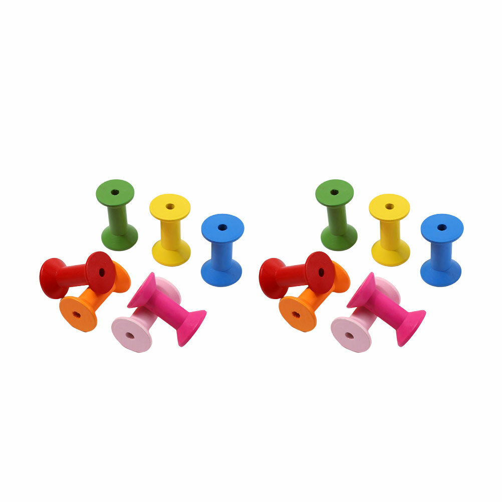 20 Шт Цветные Деревянные Бобины В Forme Часов С Песком Для Ниток 3*2.2*2.2 Cm