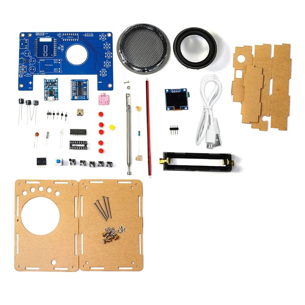 FM-радио DIY Kit В паре с Радиомодулем RDA5807 С Прозрачным экраном