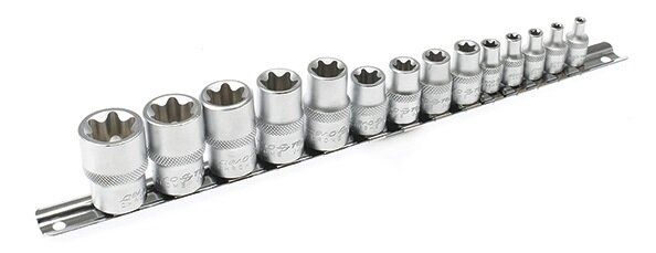 Набор головок 1/2", 1/4", 3/8" TORX (Е) 14 предметов