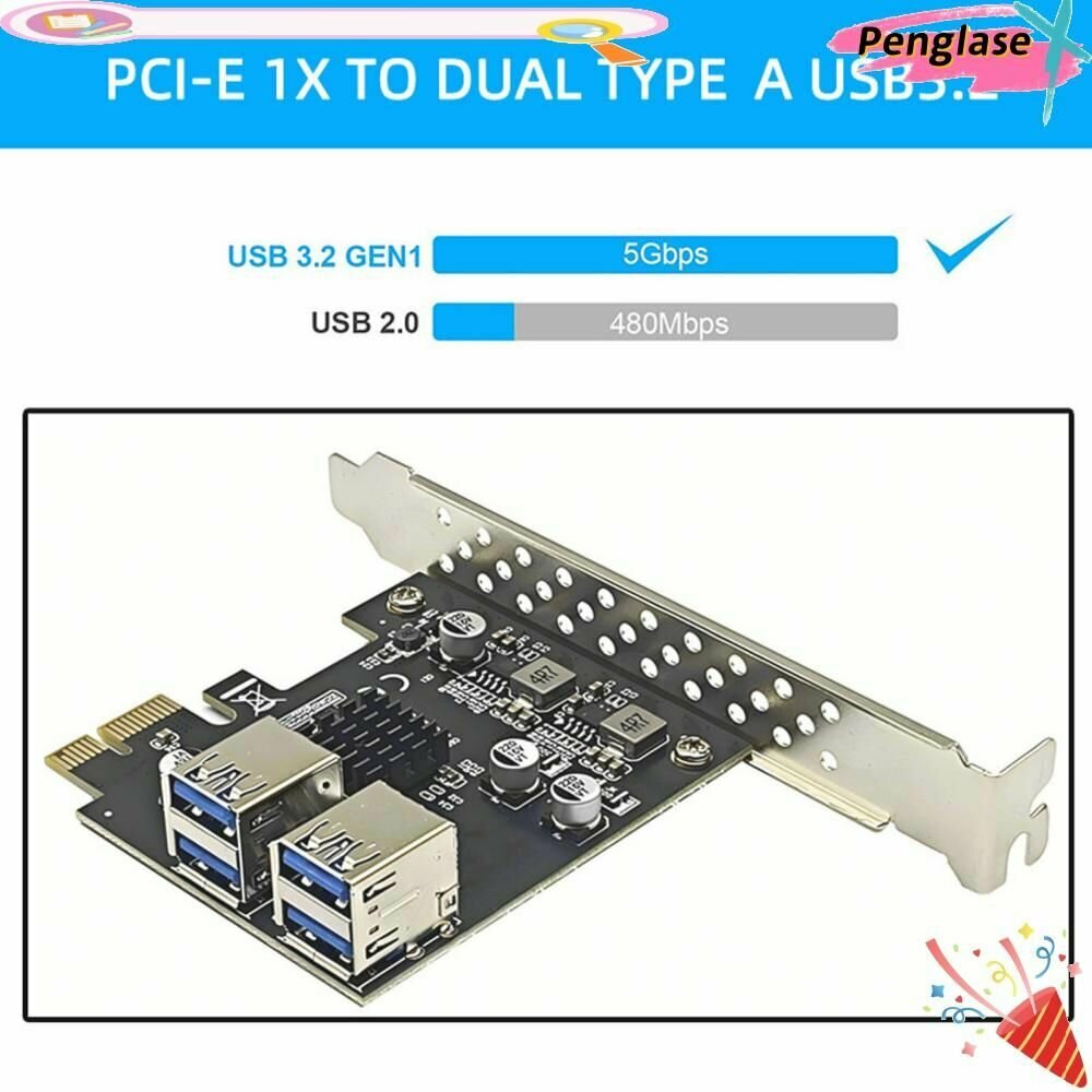 PCI E 1X до 4 USB 3.0 Адаптер слот — фото 1