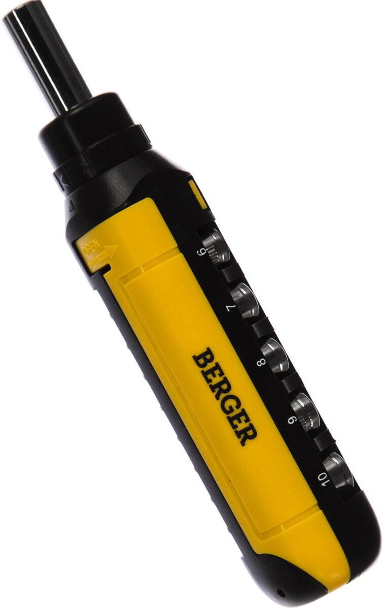 Набор 15 в 1 трещоточная отвертка с битами и головками Berger 15 предметов BG1073