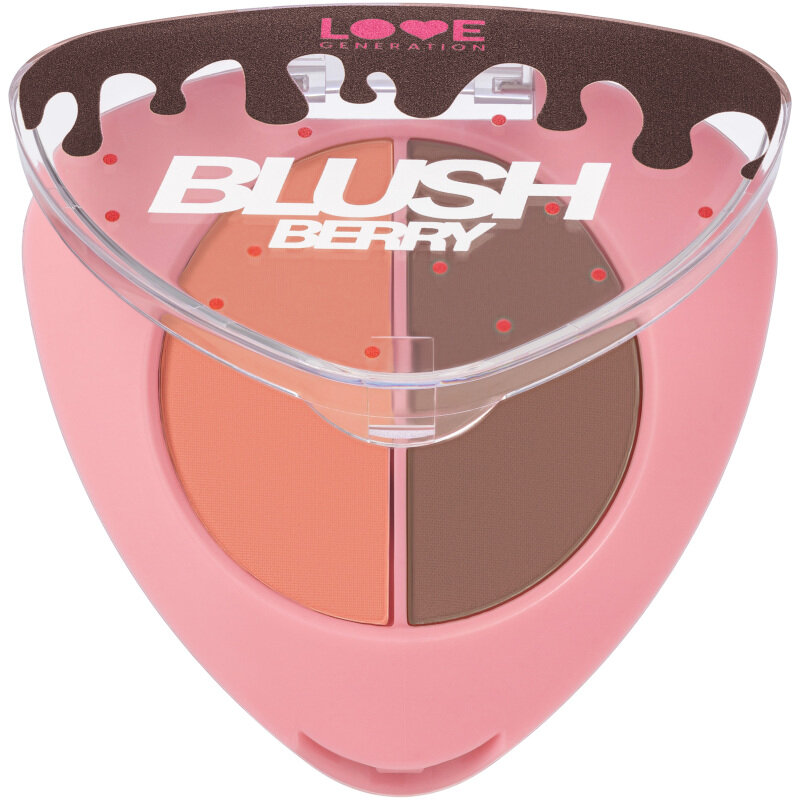 Палетка для контуринга лица Love Generation BlushBerry, шелковистая текстура, тон: 01 коричневый, персиковый, 6г