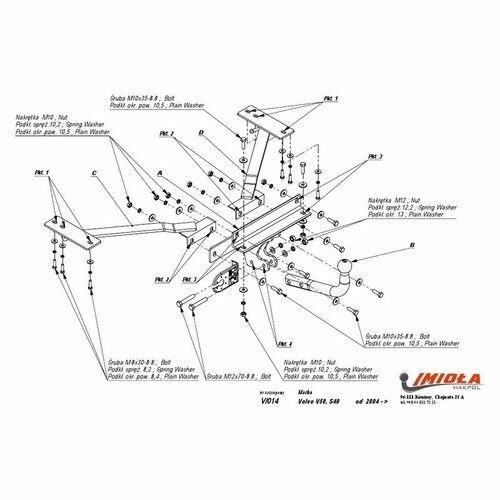 Фаркоп TOYOTA (AURIS htb. (excl. 2.2 HDI)) IMIOLA v014