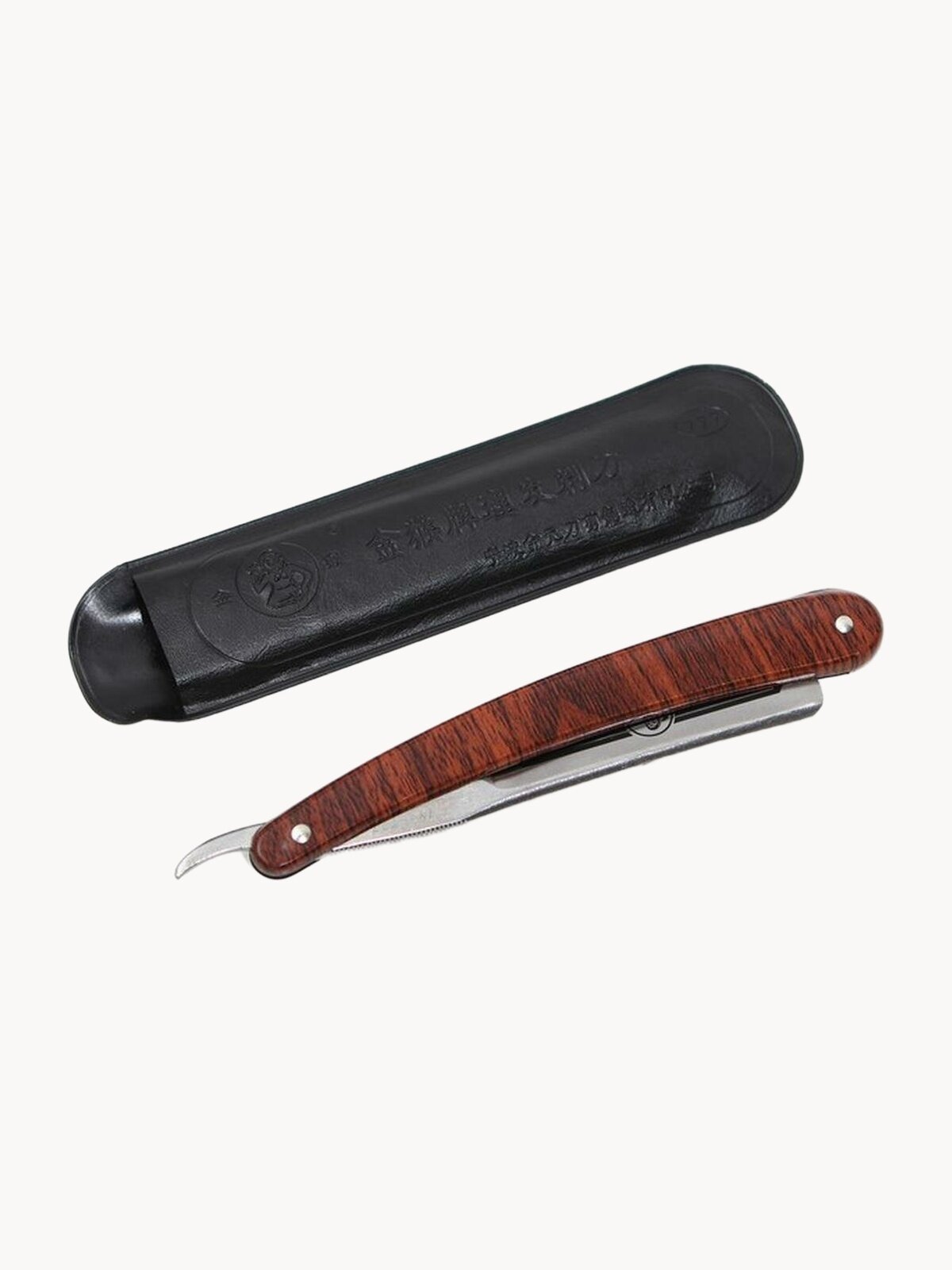 Опасная бритва для традиционного бритья, коричневый, с чехлом