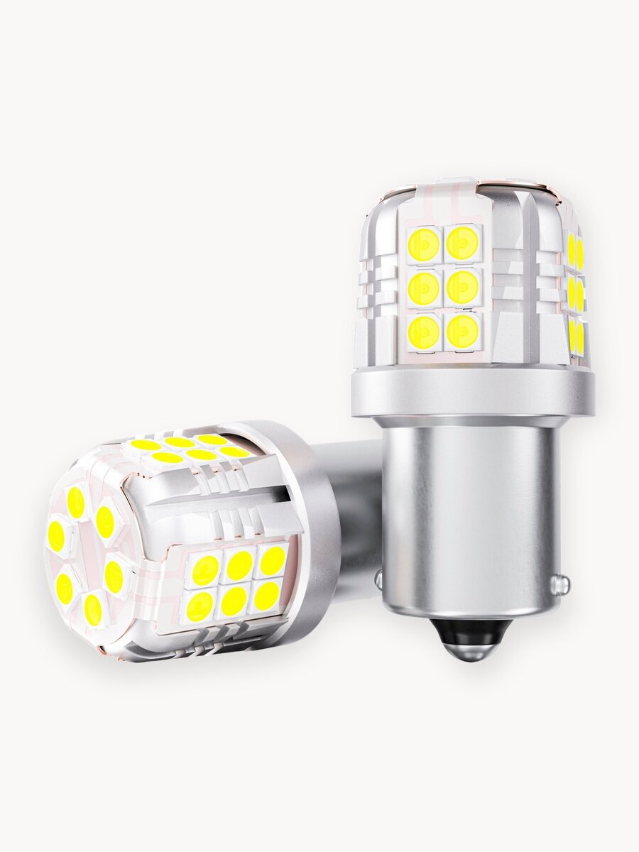 Светодиодная лампа P21W BA15S для авто ЭлектроКот УльтраЛед белый 2 шт, в задний ход, ДХО