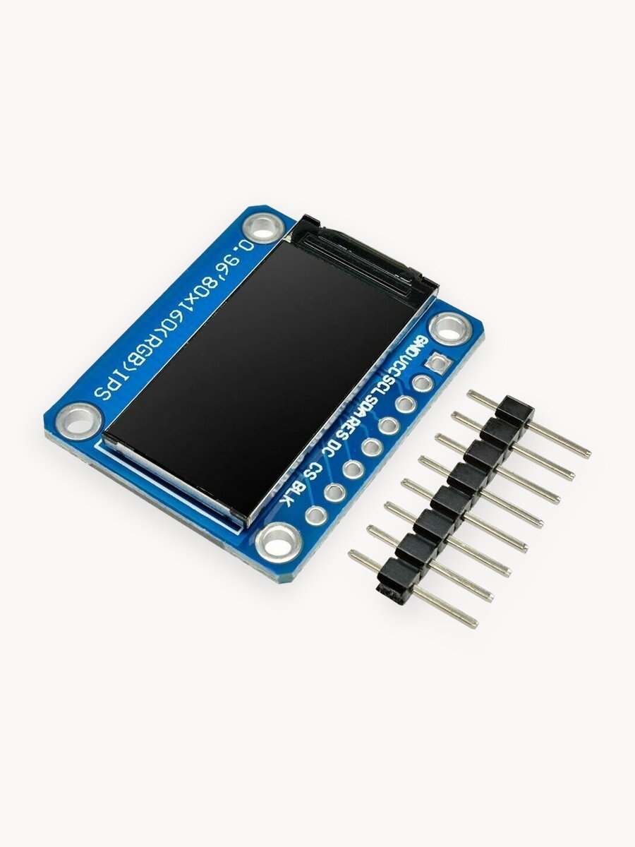 Цветной IPS TFT дисплей на ST7735S SPI, 80х160 0.96"