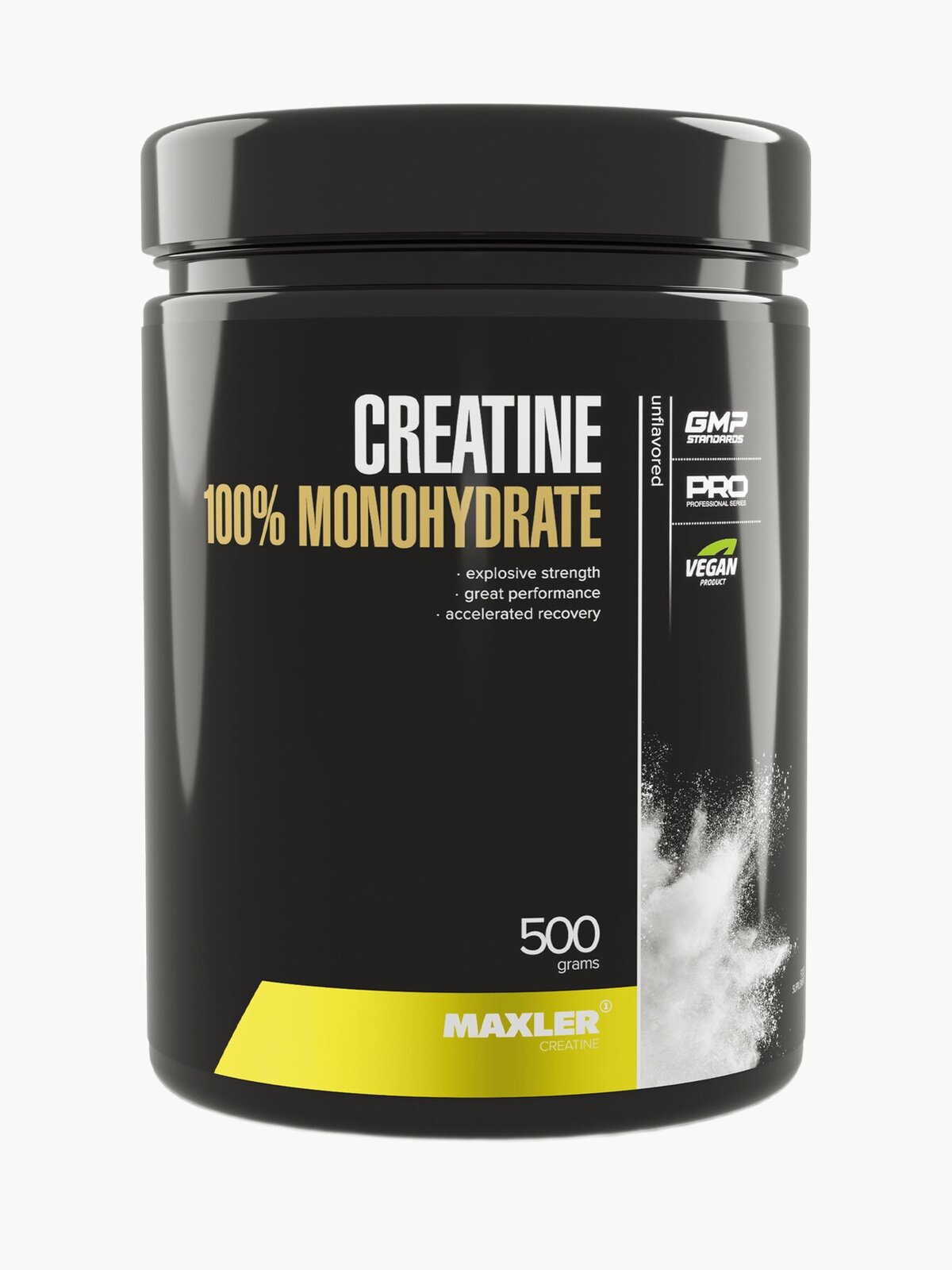 Креатин моногидрат Maxler 100% Creatine Monohydrate, без вкуса, порошок, банка, 500 г