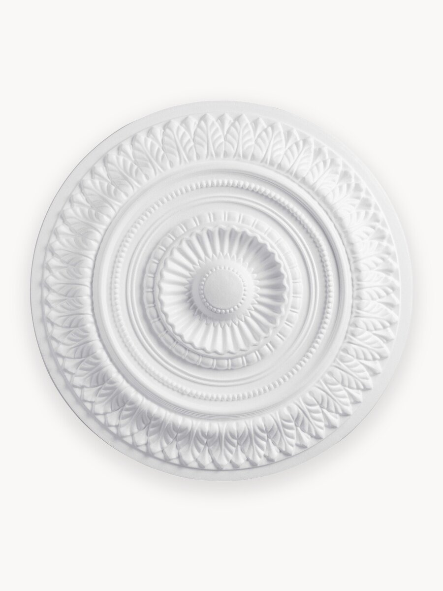 Розетка потолочная 660B d660, рельефная, белая, влагостойкая