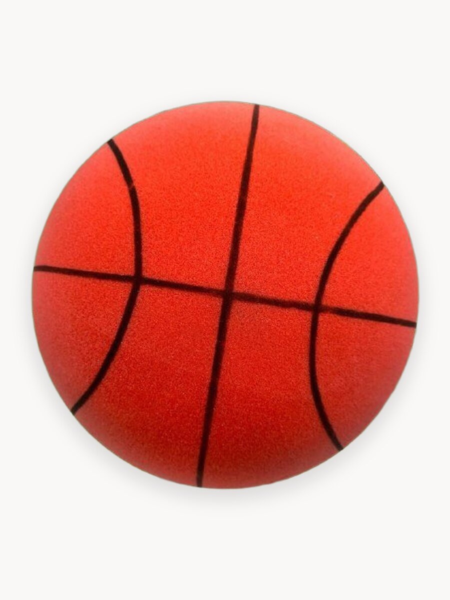 Тихий мячик из пеноматериала / Бесшумный мяч для спорта и игр / Баскетбольный мяч / Мяч для домашнего футбола / Детский мяч / красный