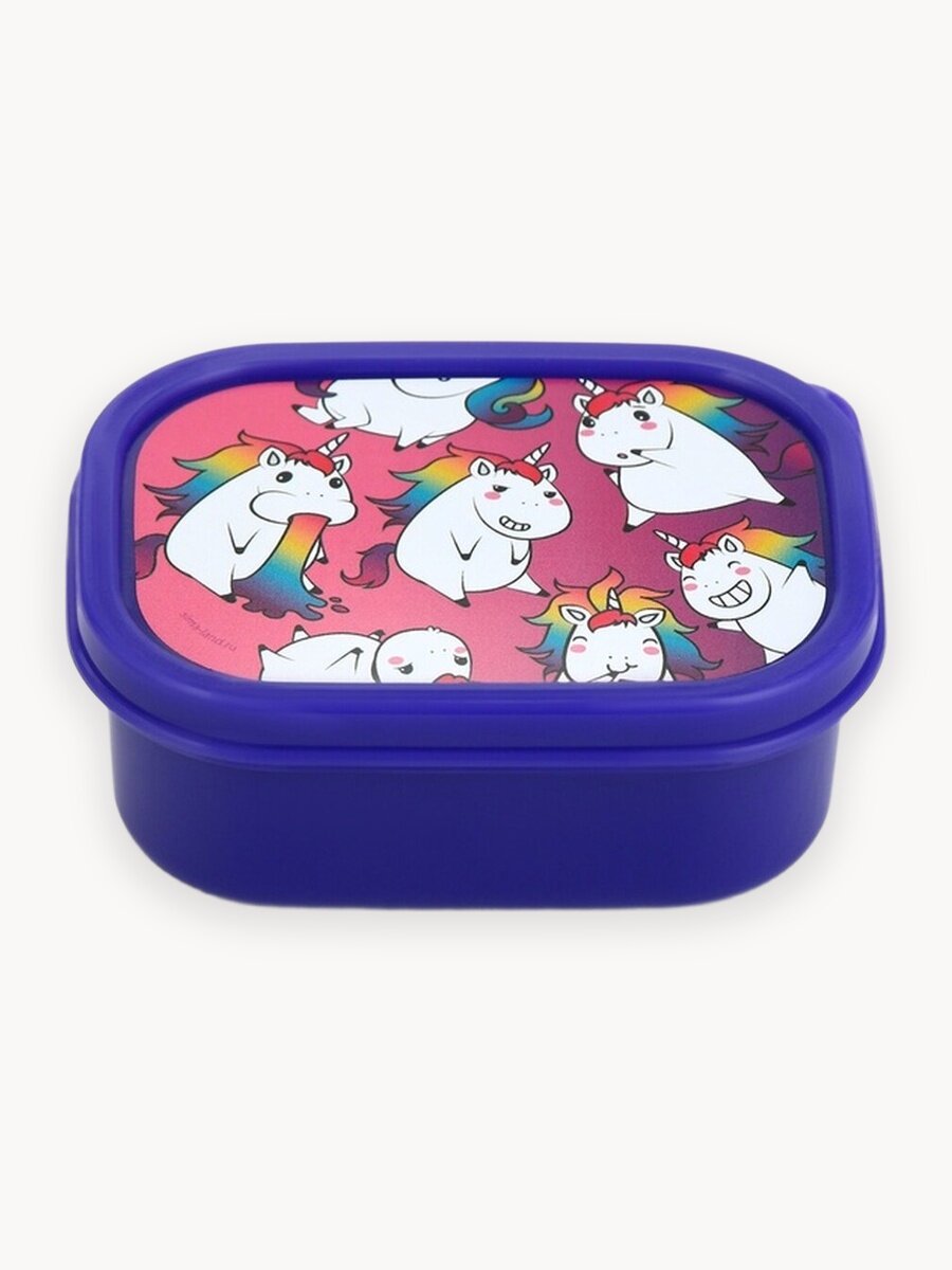 Ланч - бокс Дорого внимание "Единороги", пластик, 150 мл, синий