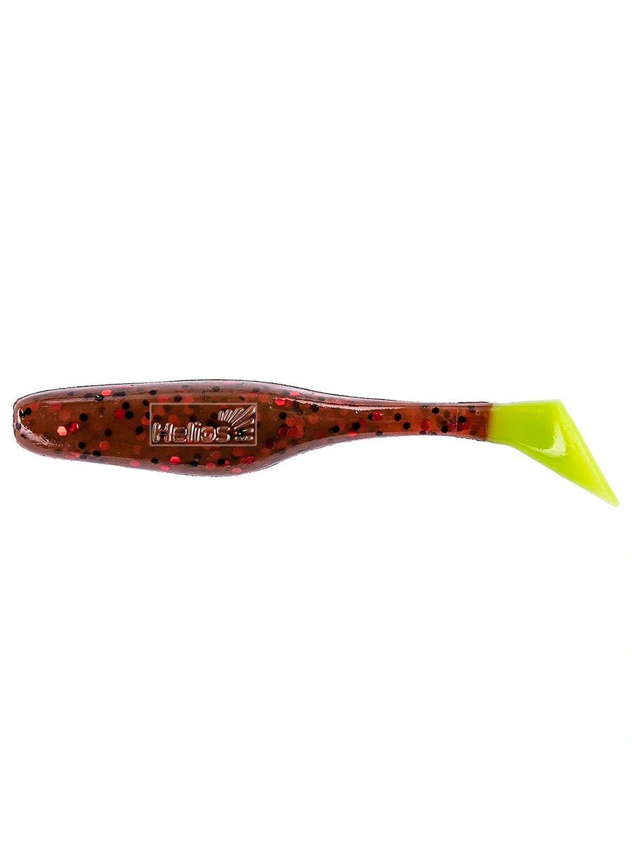Виброхвост Helios Vigor 3,75"/9.5 см Rusty Gold & Lime 7шт. (HS-6-017)
