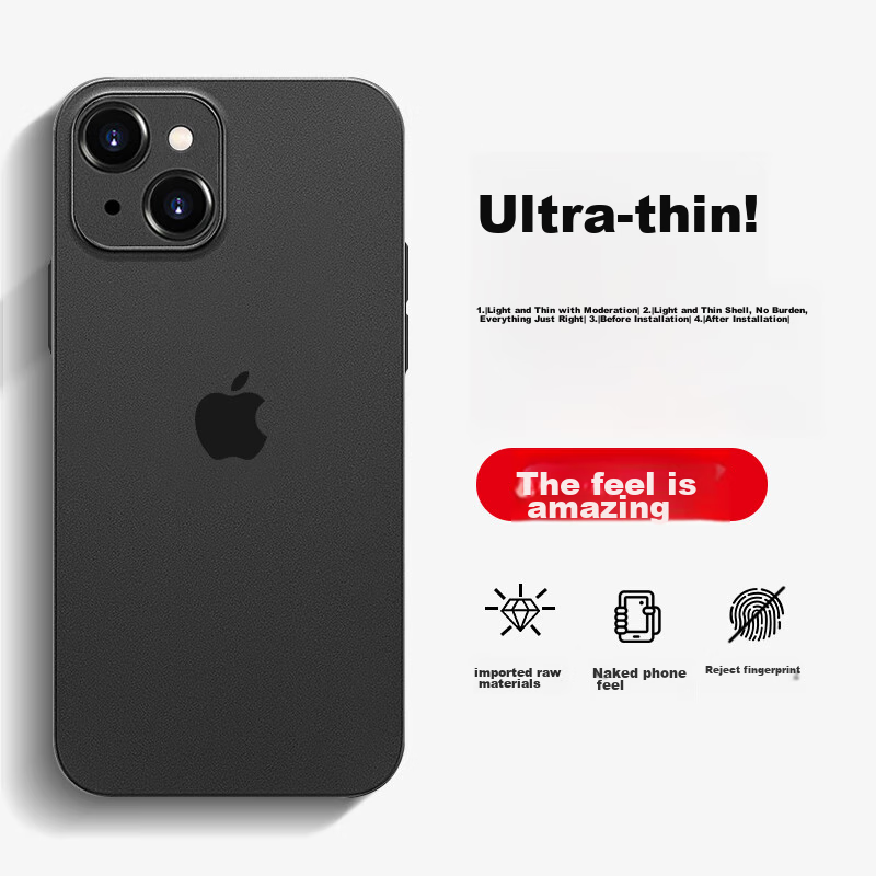 Nai Xiao Ya IPhone 13 Mini Case, IPhone 13 Mini Protective Cover, Full Lens Protection, Ultra-Thin, Transparent, Frosted, Shockproof Soft Case for Men And Women, Deep Space Black