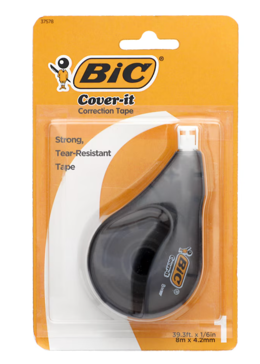 BIC Cover-it корректор ленточный канцелярский, штрих замазка 8мX4.2мм