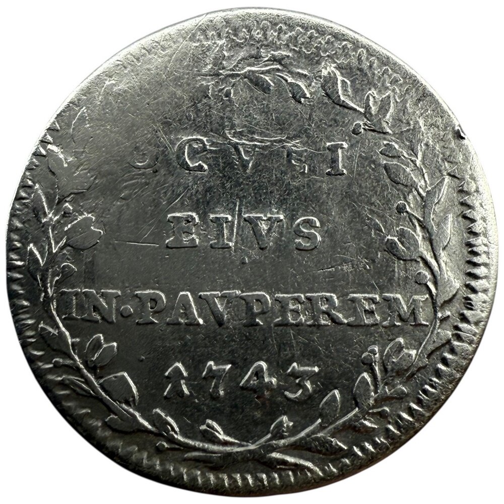 Италия, Папская область (Ватикан) 1 гроссо 1743 г.