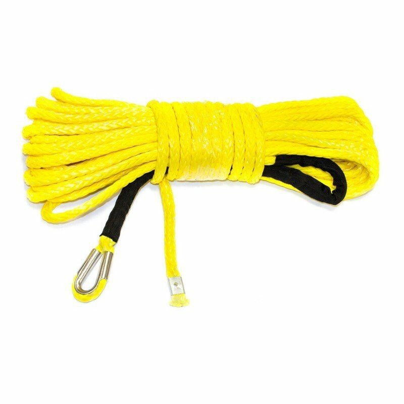 Трос для лебедки синтетический диаметр 10мм*22 метров, желтый