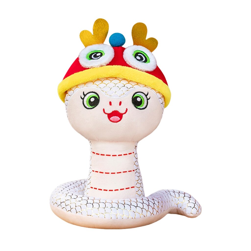 Приятная Зодиакальная Змея Талисманы Кукольный Фестиваль Плюшевая Игрушка для Китайского Нового Года Украшение Домашнего Офиса с Подвесным Крючком