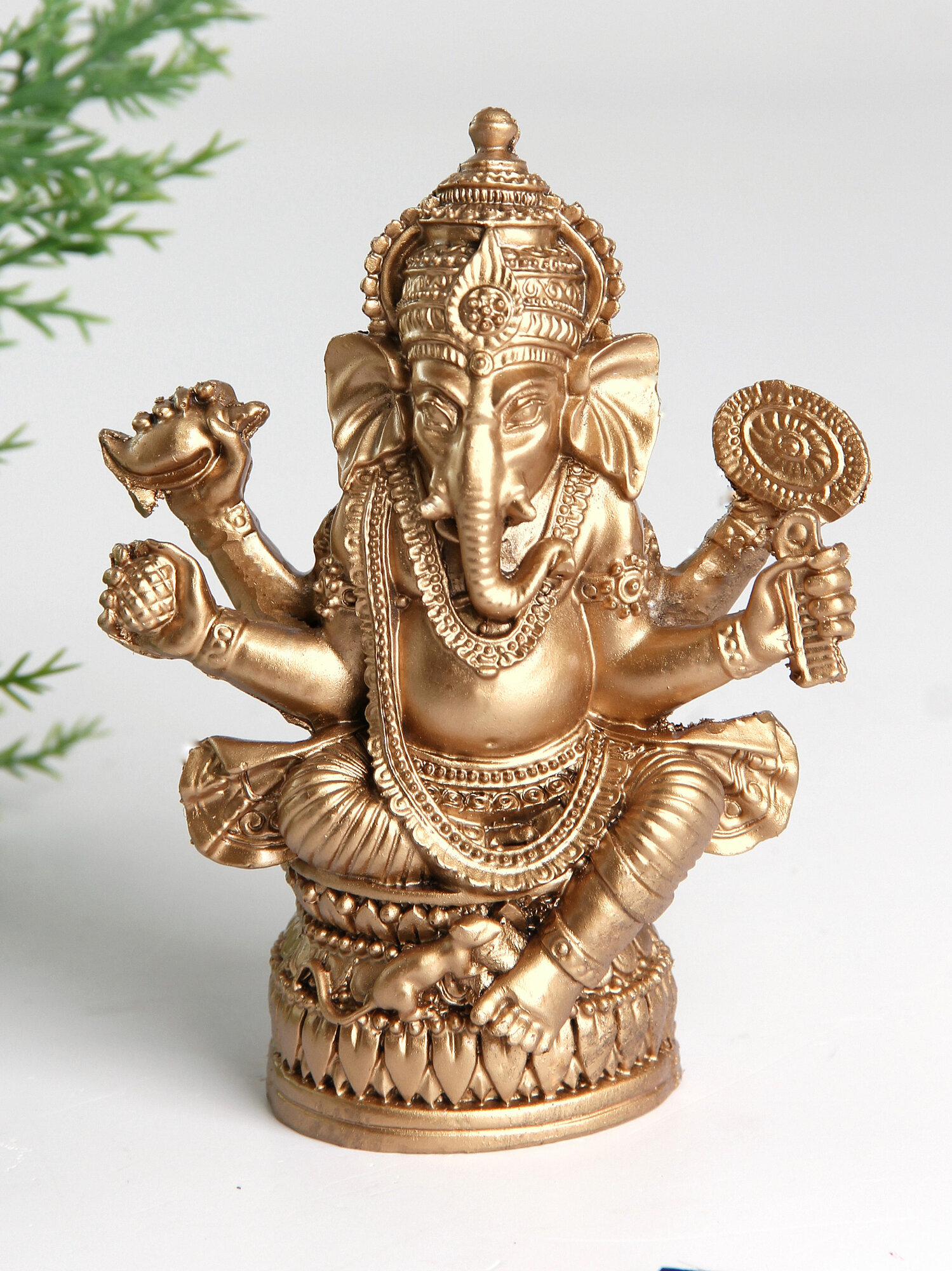 Ганеша 12,5 см под бронзу "Перо Павлина"