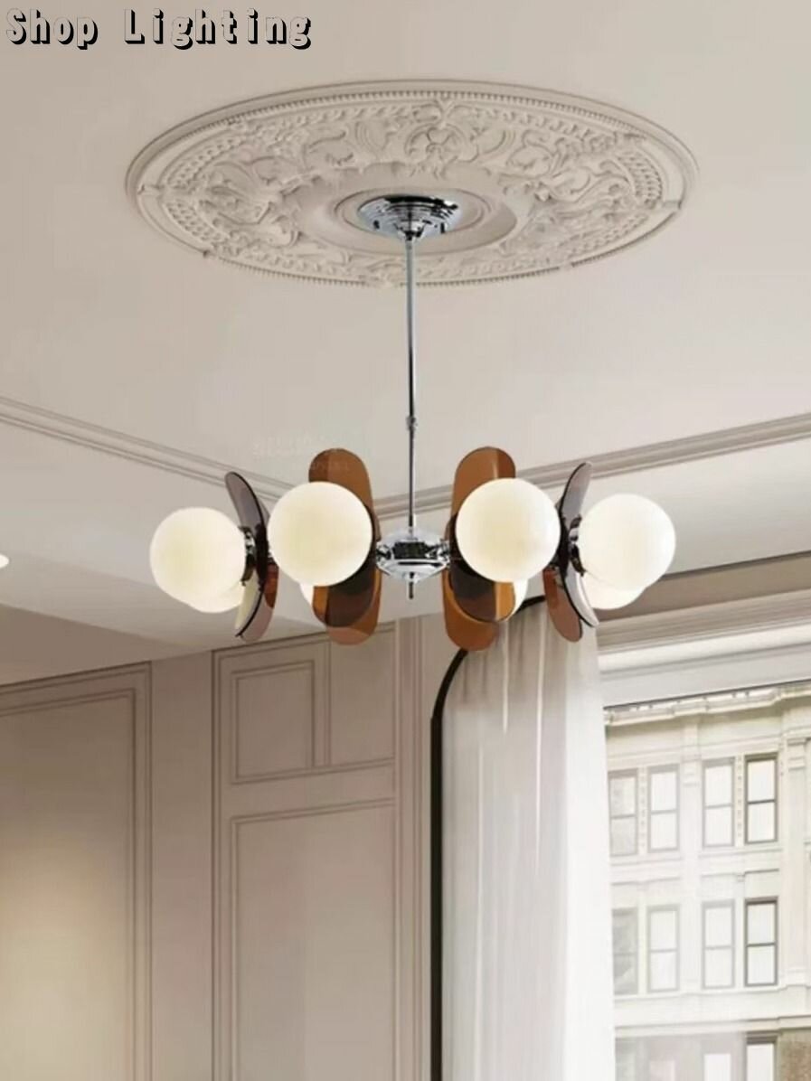 Простая винтажная акриловая люстра в виде волшебных бобов