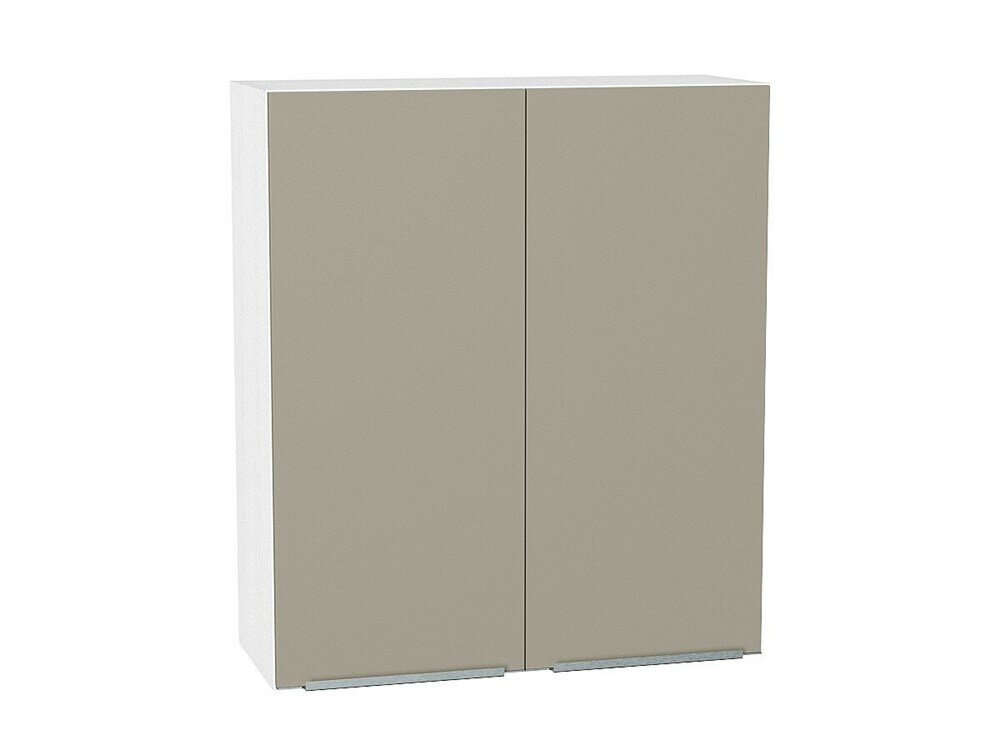 VVT Шкаф верхний с 2-мя дверцами Фьюжн Белый, Silky Grey, 920, 800 В*Ш*Г 920*800*320, фасад МДФ Silky Grey, корпус Белый Silky Grey
