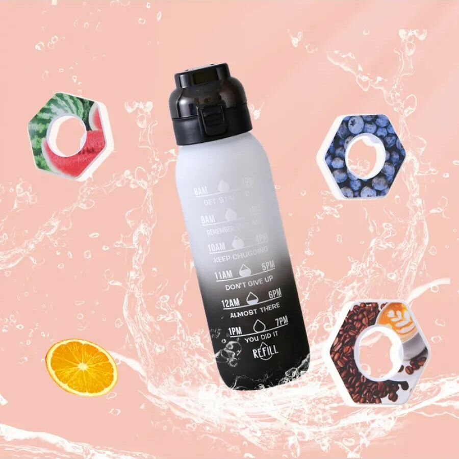 Flavor splash бутылка с картриджем для вкуса 1000ml,7 вкусов（Случайный один）