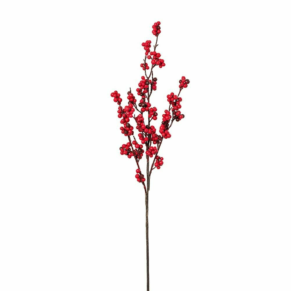 Декоративная ветка Fiebiger Floristik GmbH "Снежноягодник", красная, пластик