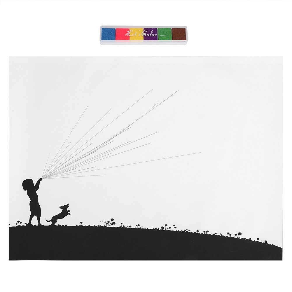 DIY дерево отпечатков пальцев картина свадебное украшение гостевая книга подпись дерево украшение для дома и вечеринкиДети