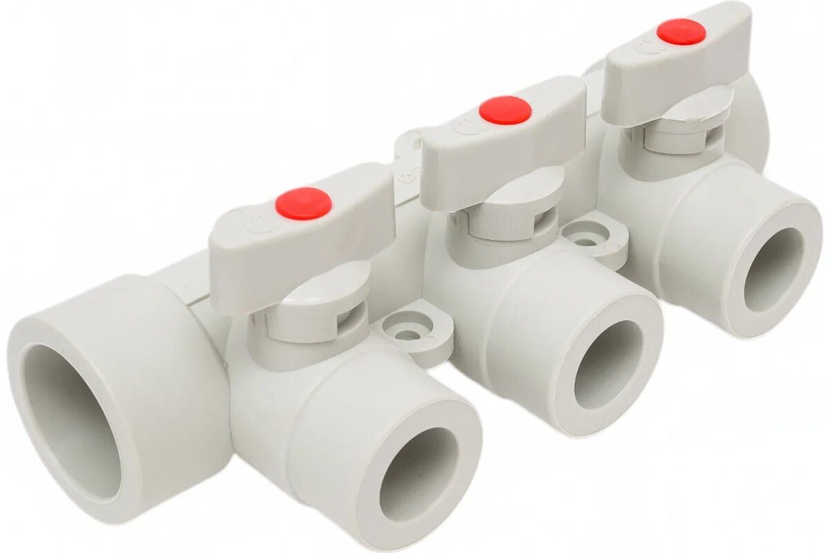 LAMMIN коллектор с шаровыми кранами PPR 32x3 25/1 серый Lm31081003032G для водоснабжения