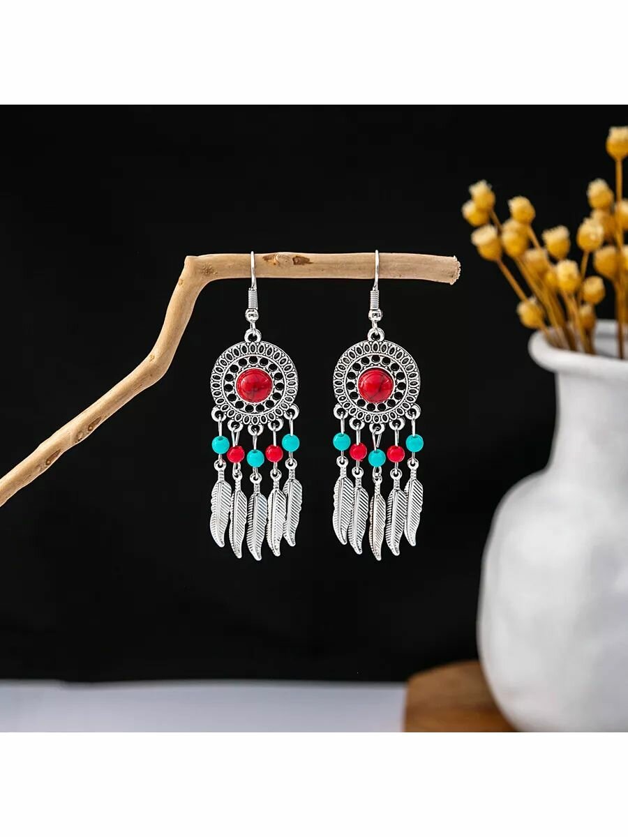 Серьги be self true, эмаль, бирюза синтетическая