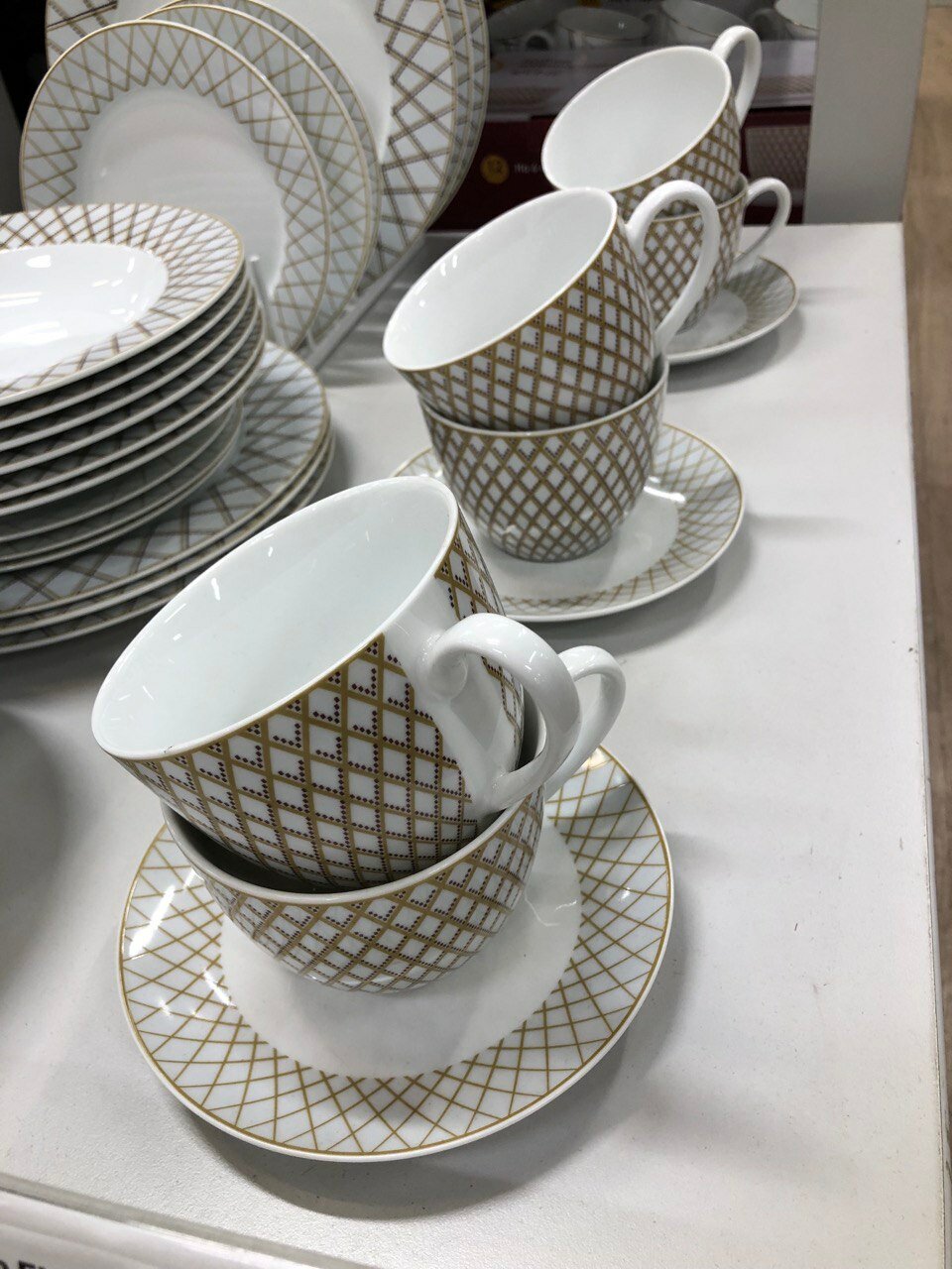 Чайные пары, набор на 6 персон René, китайский фарфор - отличный подарок!