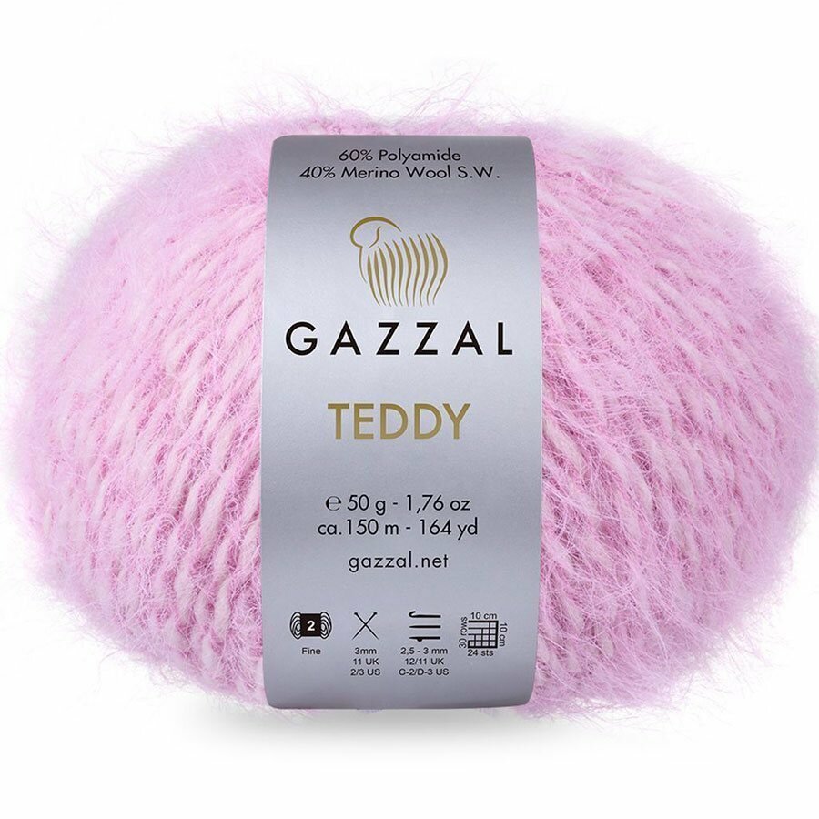 Пряжа Gazzal TEDDY 6547 розовый (5 мотков)