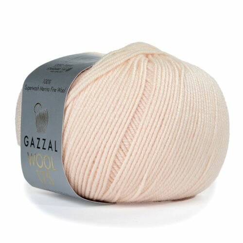 Пряжа Gazzal Wool 175 цвет 341 чайная роза (50г/175м, упаковка 5 мотков)