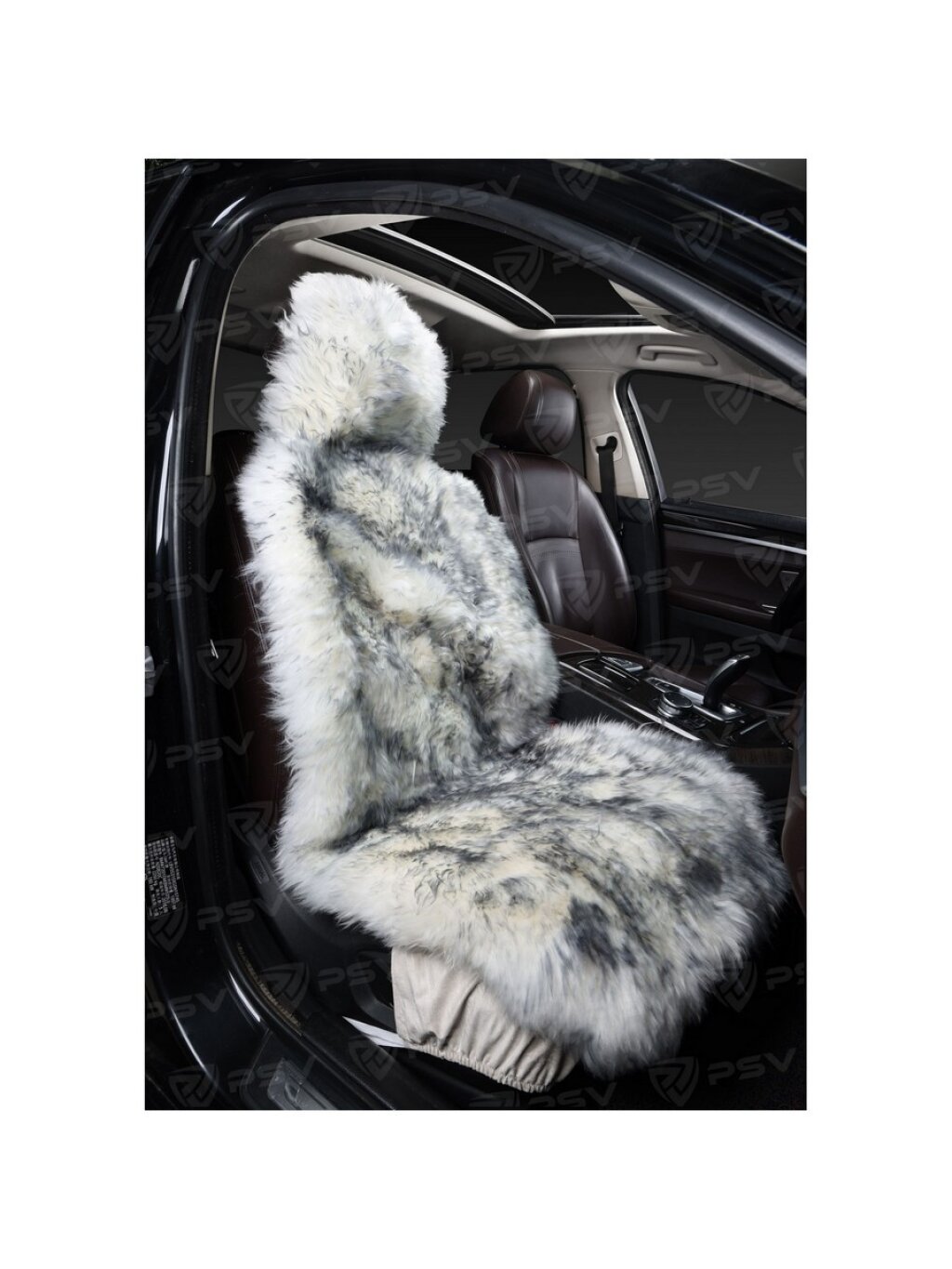 Накидка на сиденье "PSV" Jolly Extra Parts натуральный мех бело-черный (140x54 см) (1 шт)