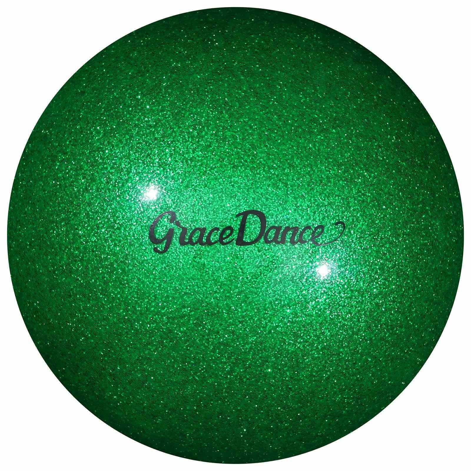 Мяч для художественной гимнастики Grace Dance, диаметр 16,5 см, цвет изумрудный с блеском